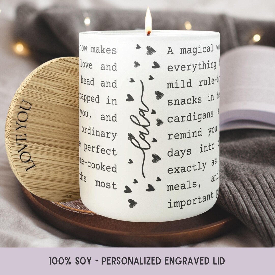 Custom Lala Candle, Custom Grandchildren Names, Gift for Lala Floral ...