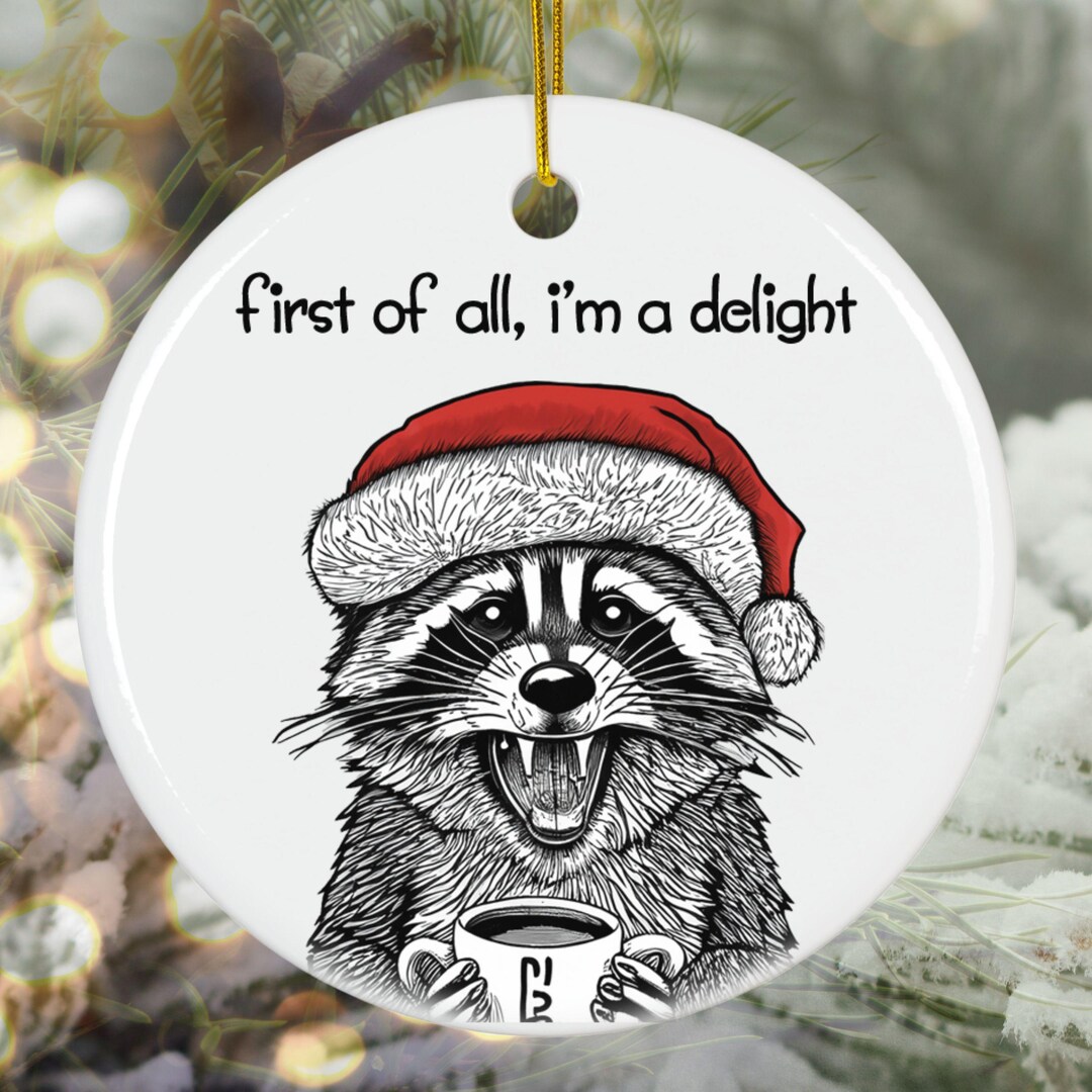 Funny Raccoon Ornament, Raccoon Christmas Ornament, Meme Ornament ...