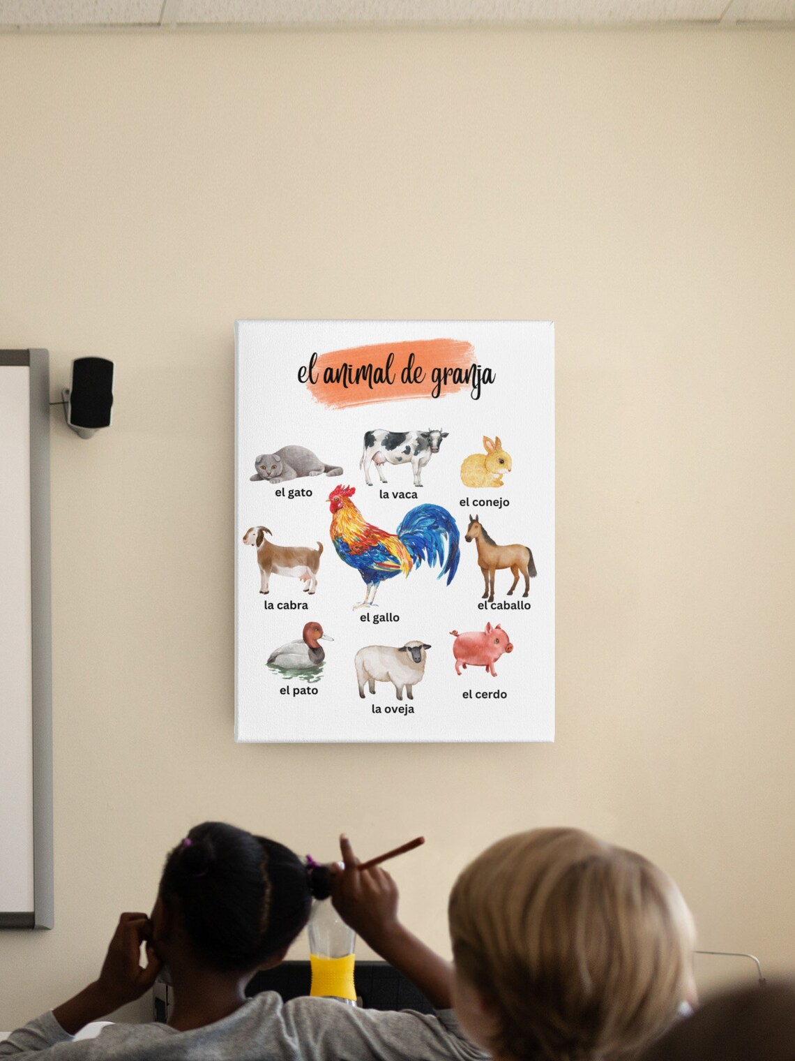 Farm Animals Printables, Watercolor Animals, Spanish Education Toy Room ...