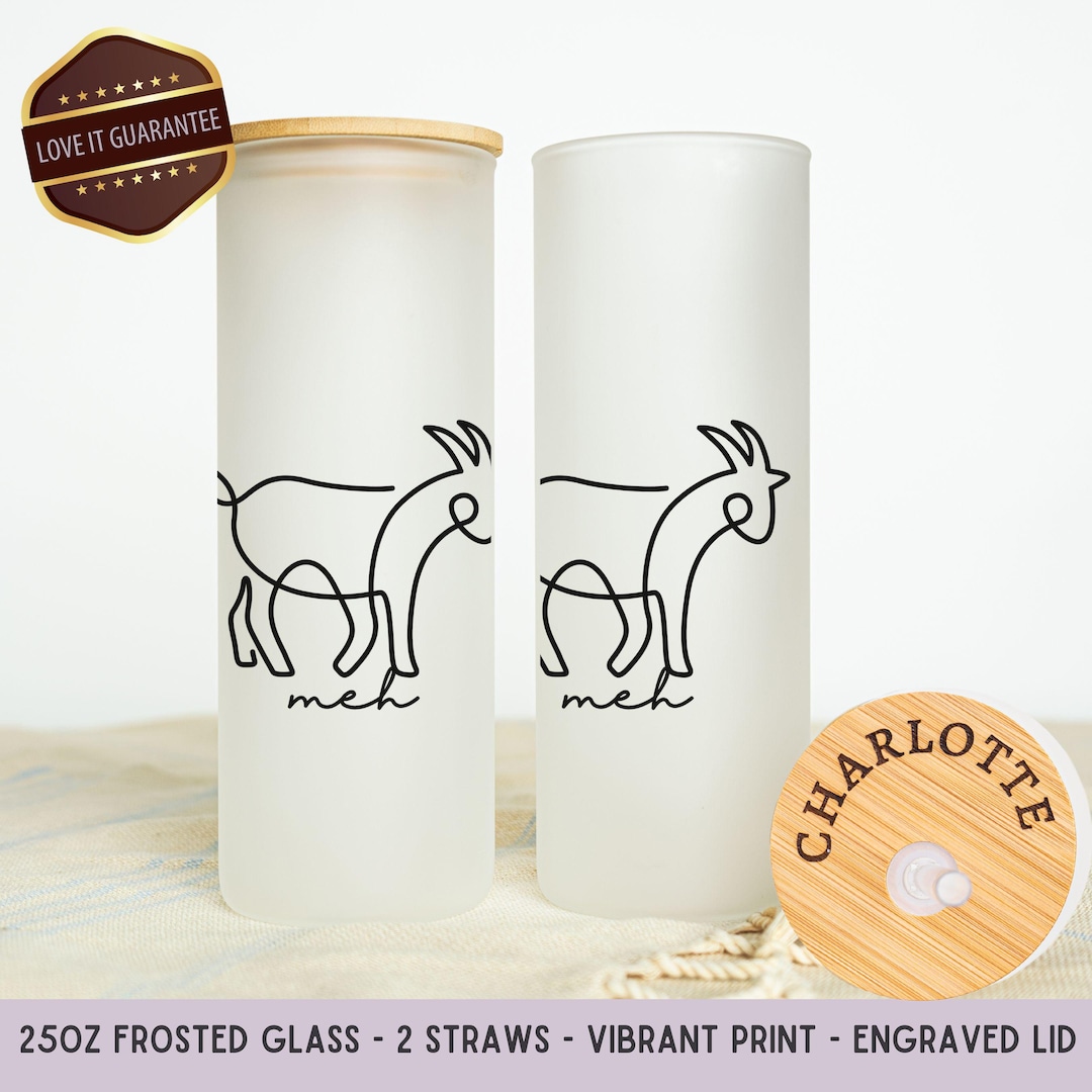 Personalized Goat Iced Coffee Glass, Goat Lover Glass Cup, Goat ...