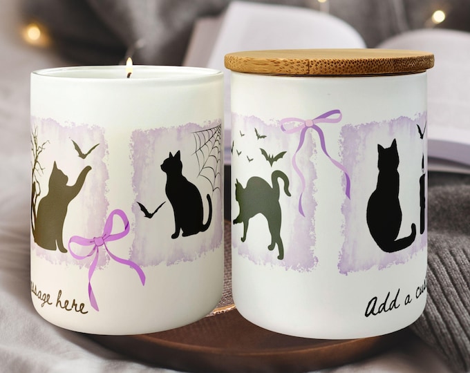 The Black Feline/black Cat/witchy Candles/autumn Scented/decorative ...