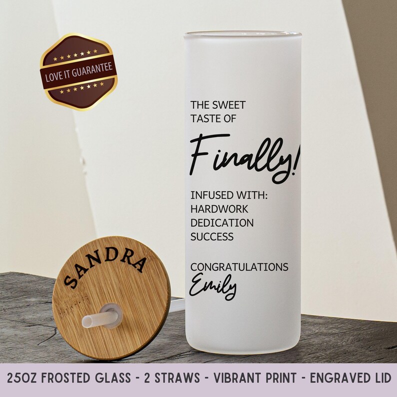 Funny Graduation Glass College Graduate Gift Nursing Phd Master's ...