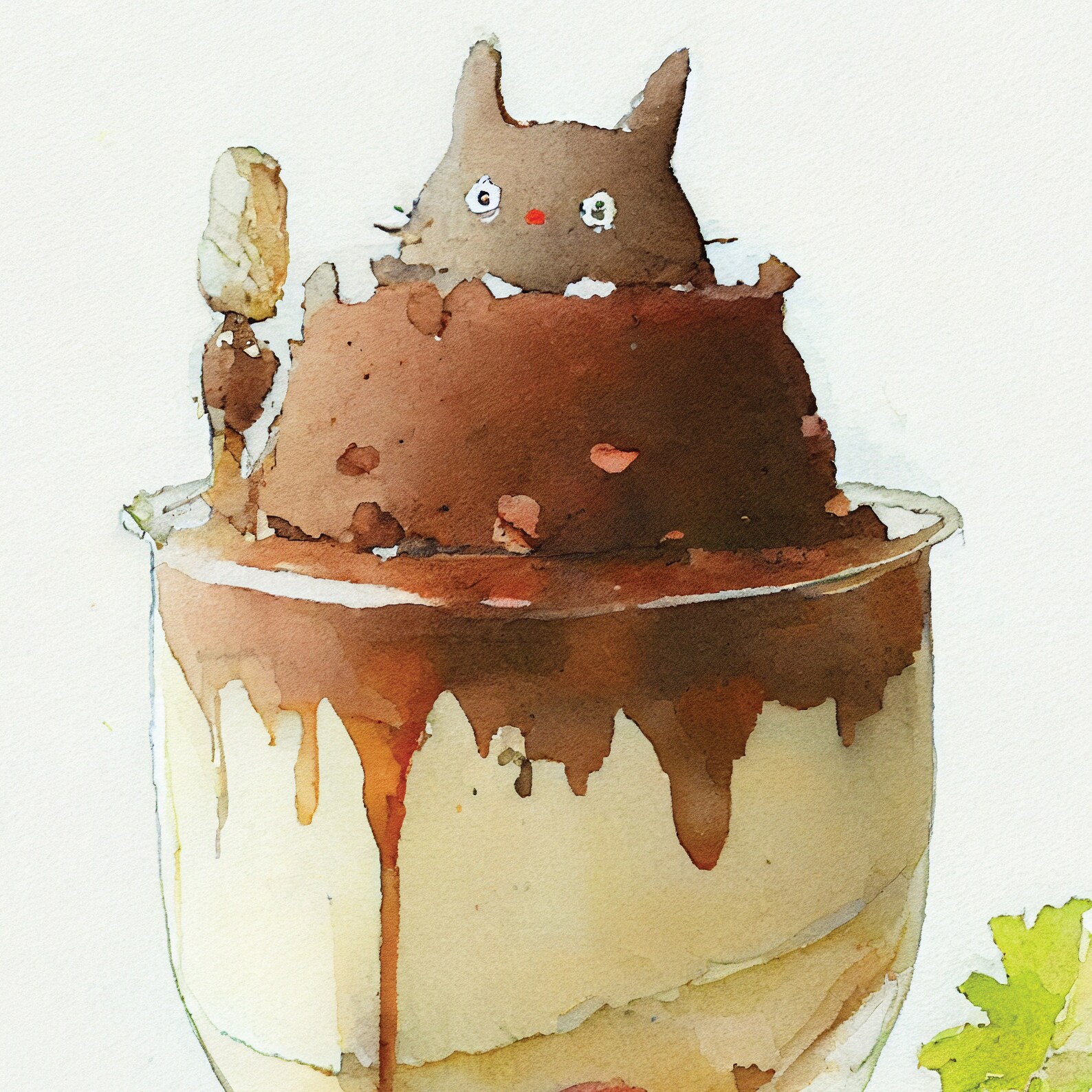 Ice Cream Watercolour Inspired by Studio Ghibli Printable Wall Art ...