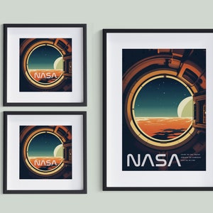 NASA Inspired Retro Space Exploration Poster Printable Wall Art ...