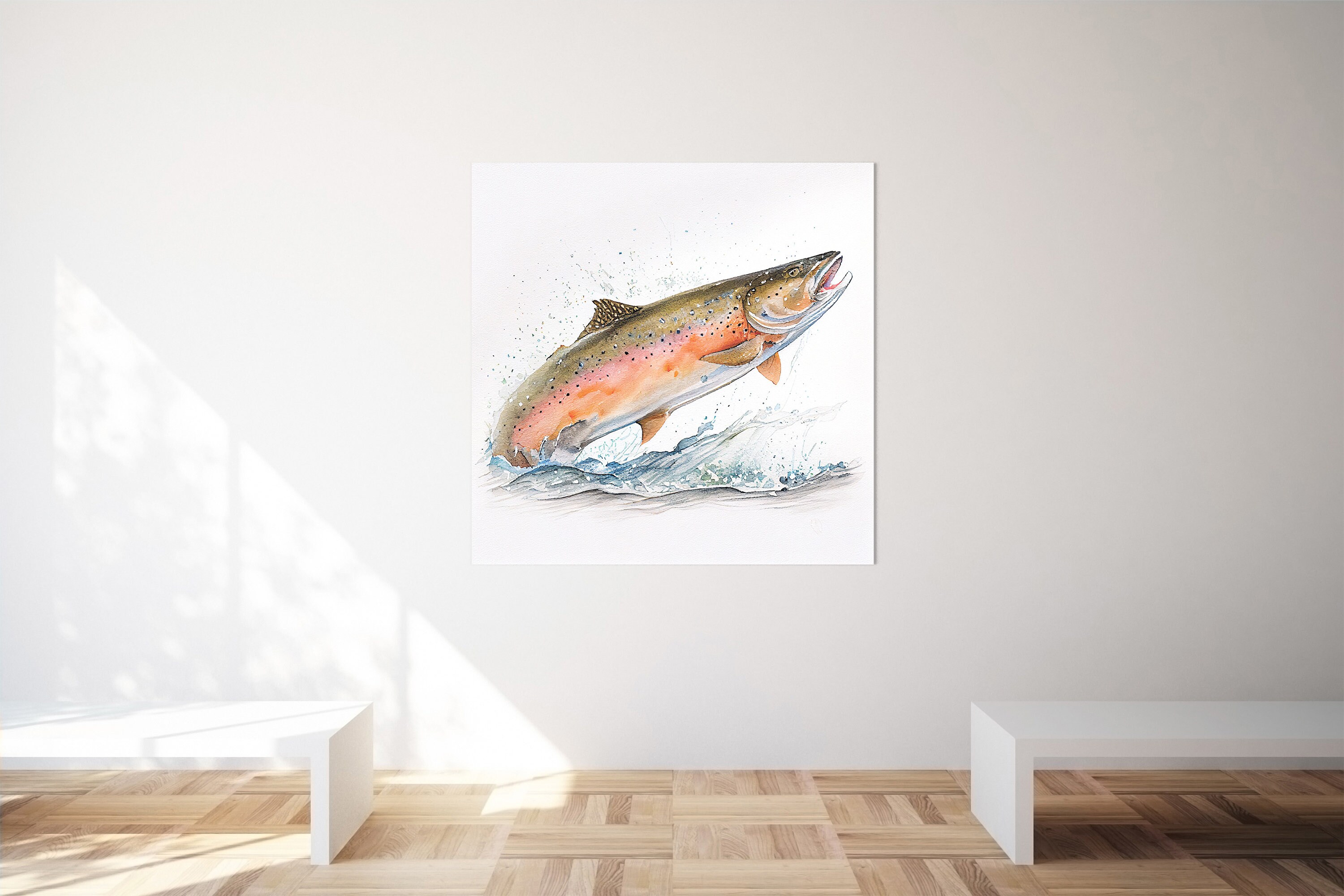 Salmon Watercolour Painting - Printable Wall Art, Digital Download - Etsy
