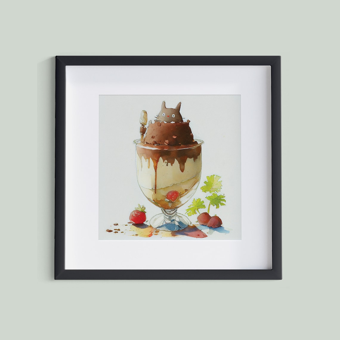 Ice Cream Watercolour Inspired by Studio Ghibli Printable Wall Art ...