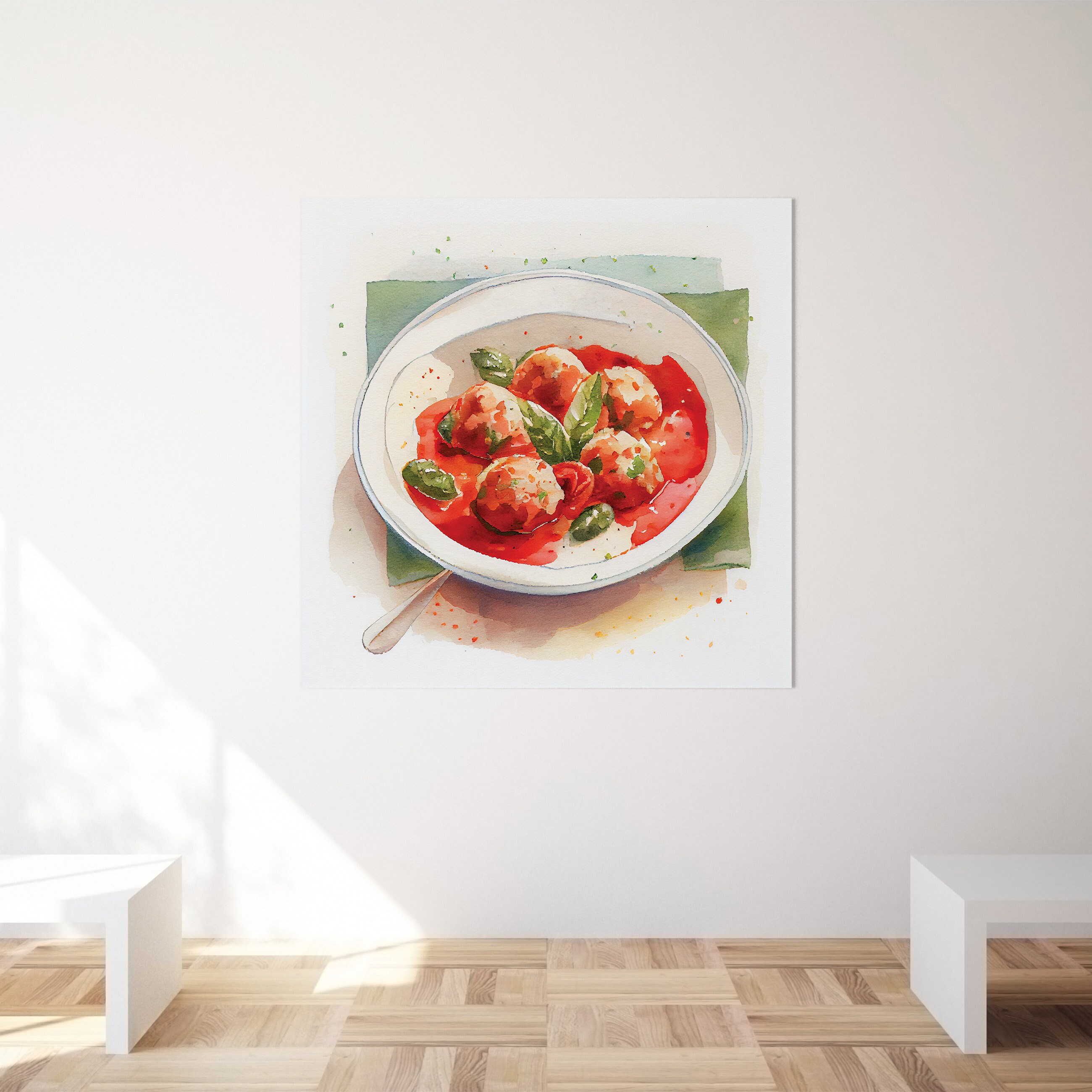 Italian Meatball Watercolour Inspired by Studio Ghibli Printable Wall ...
