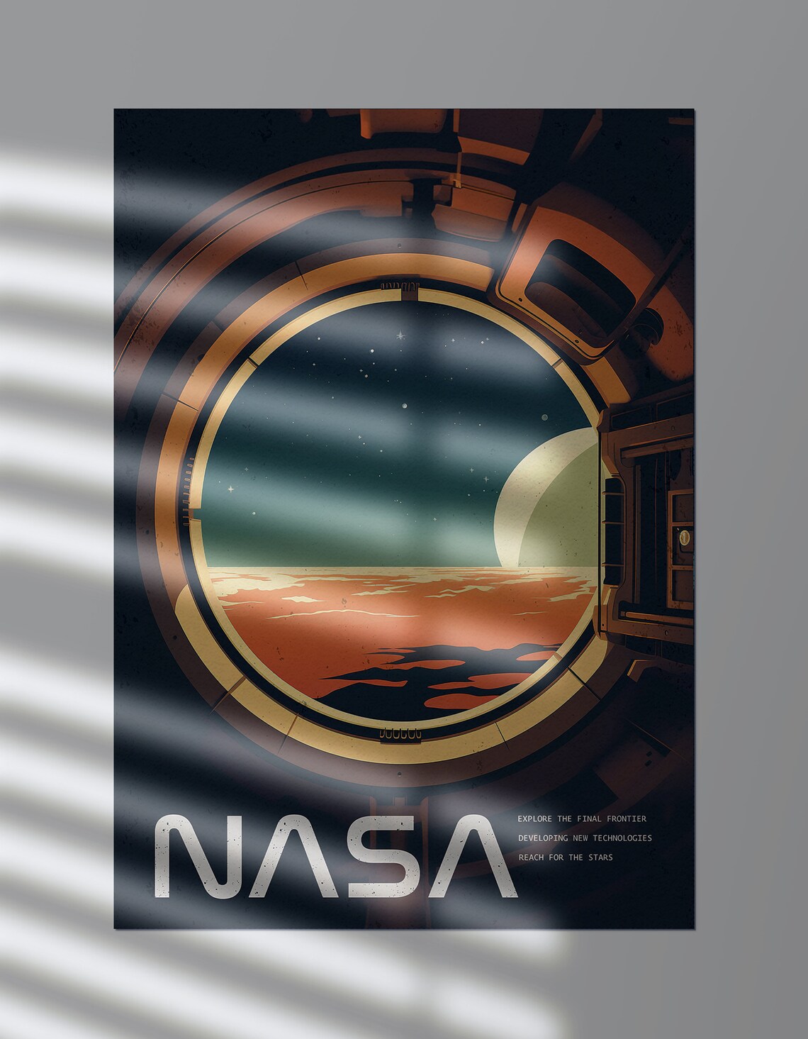 NASA Inspired Retro Space Exploration Poster Printable Wall Art ...