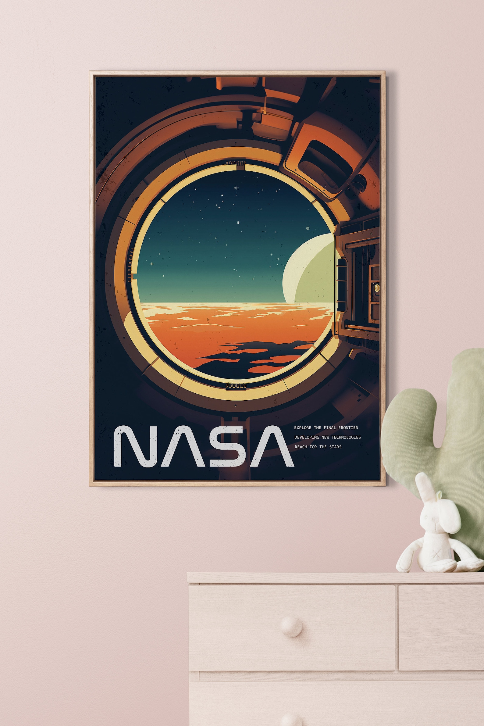 NASA Inspired Retro Space Exploration Poster Printable Wall Art ...