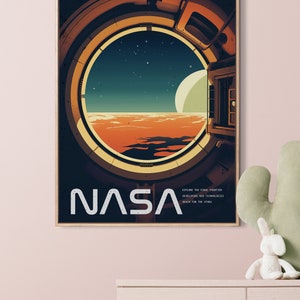 NASA Inspired Retro Space Exploration Poster - Printable Wall Art ...