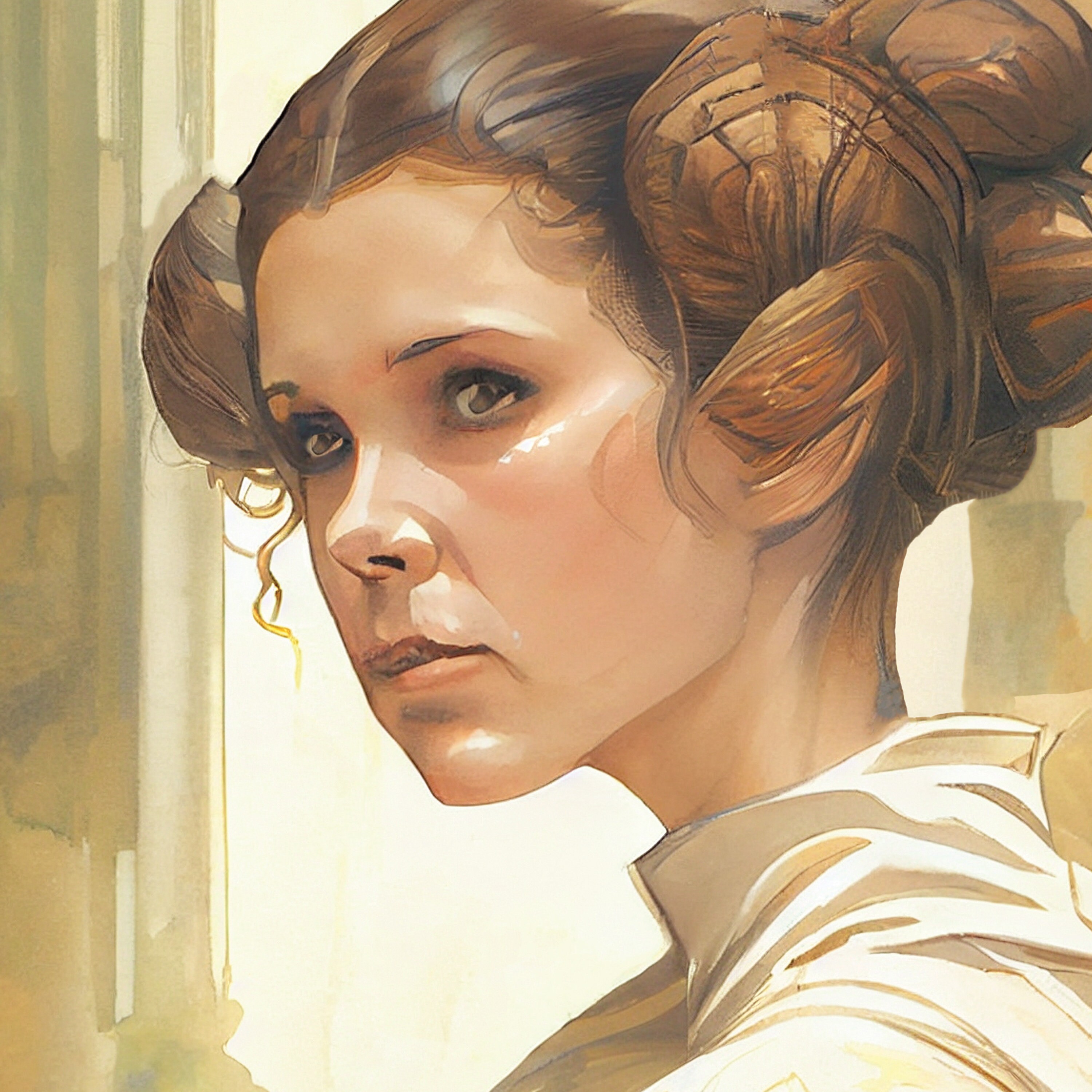 Princess Leia Watercolour Printable Wall Art, Digital Download - Etsy