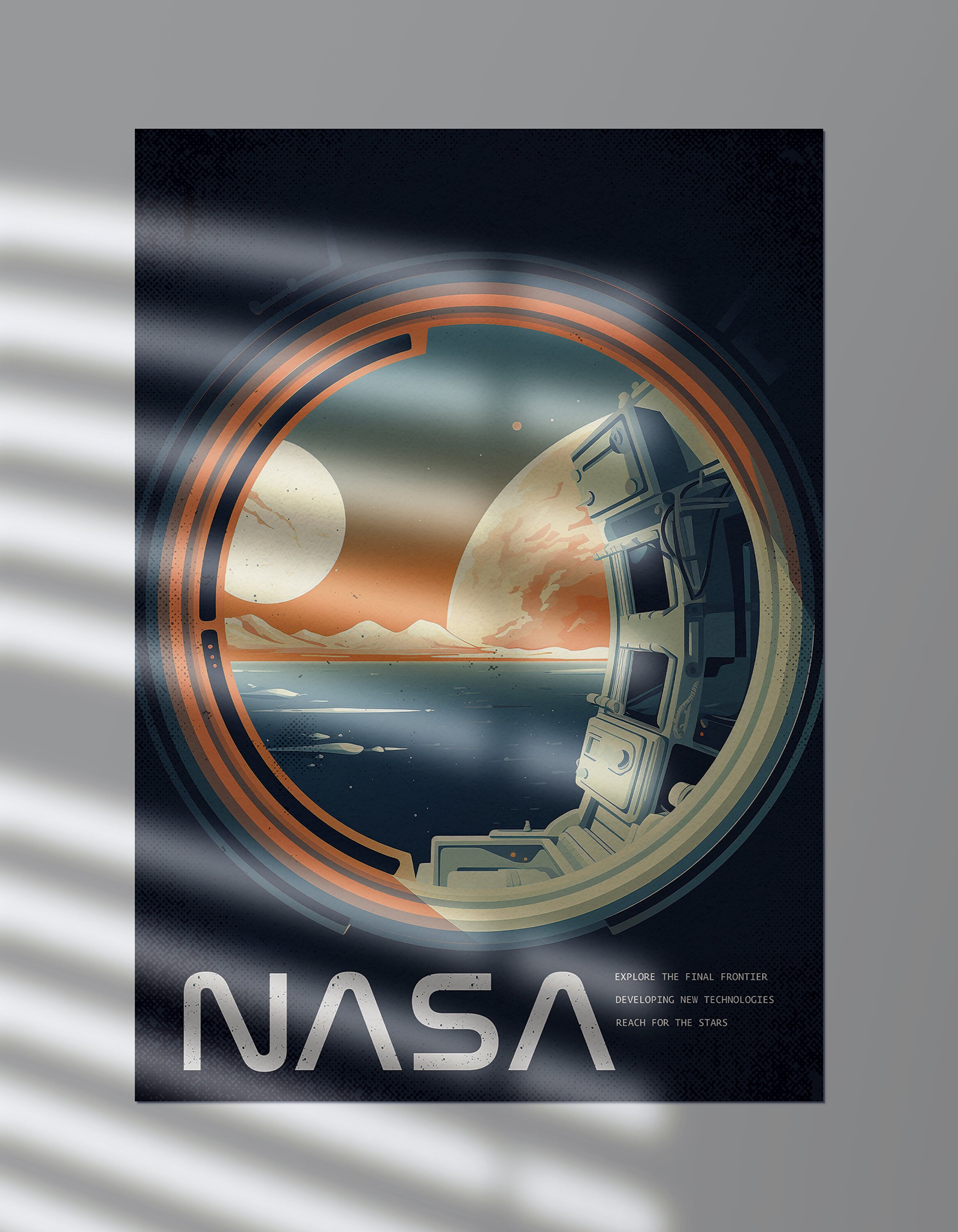 NASA Inspired Retro Space Exploration Poster Printable Wall Art ...