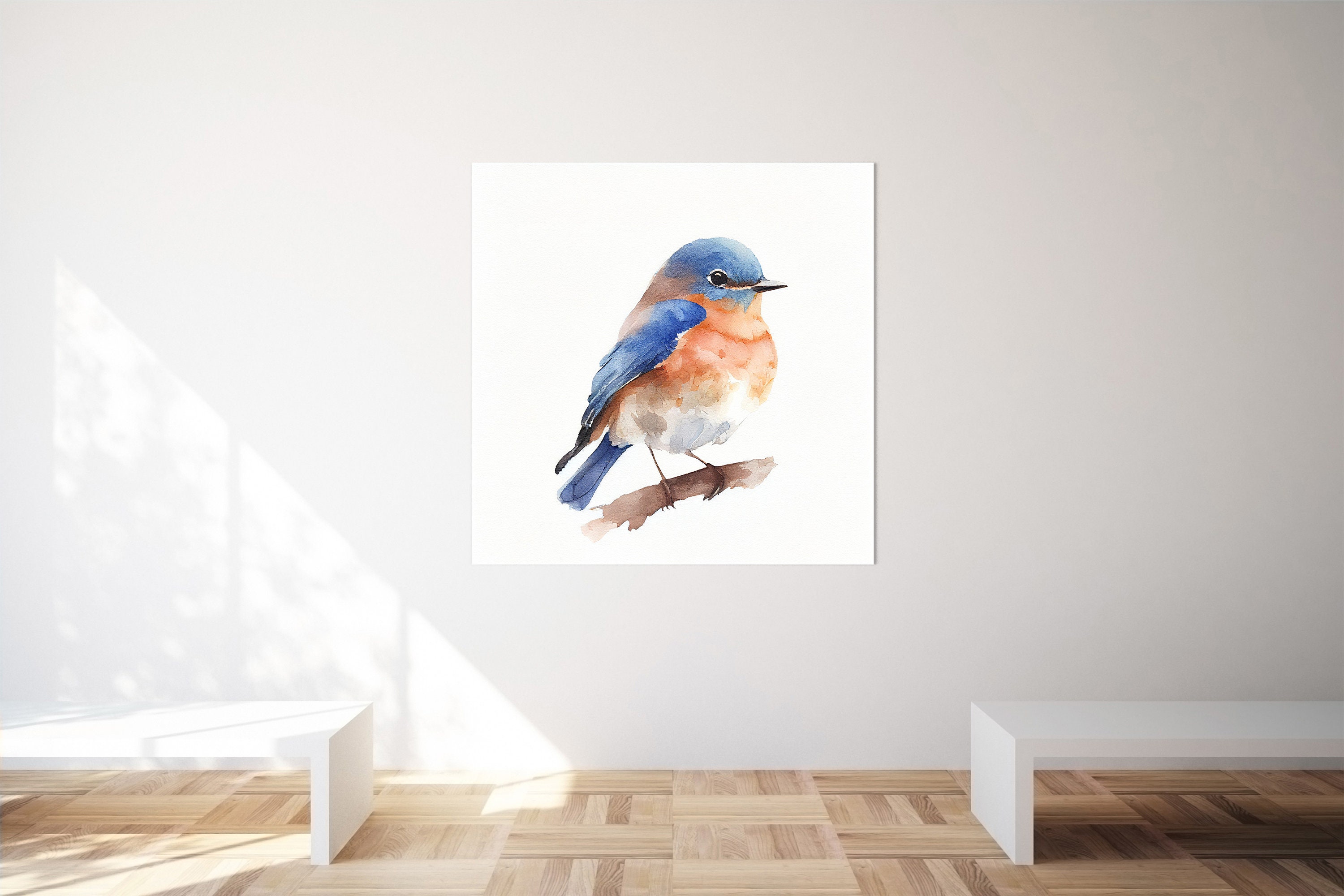 Eastern Bluebird Watercolour Painting - Printable Wall Art, Digital ...