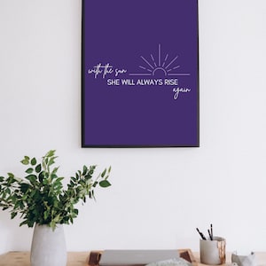 Inspirational Digital Wall Art - She Will Rise - Female Empowerment Art ...