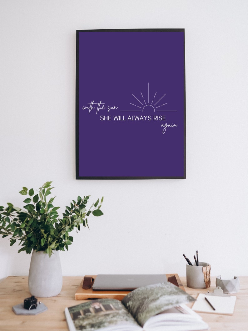 Inspirational Digital Wall Art - She Will Rise - Female Empowerment Art ...