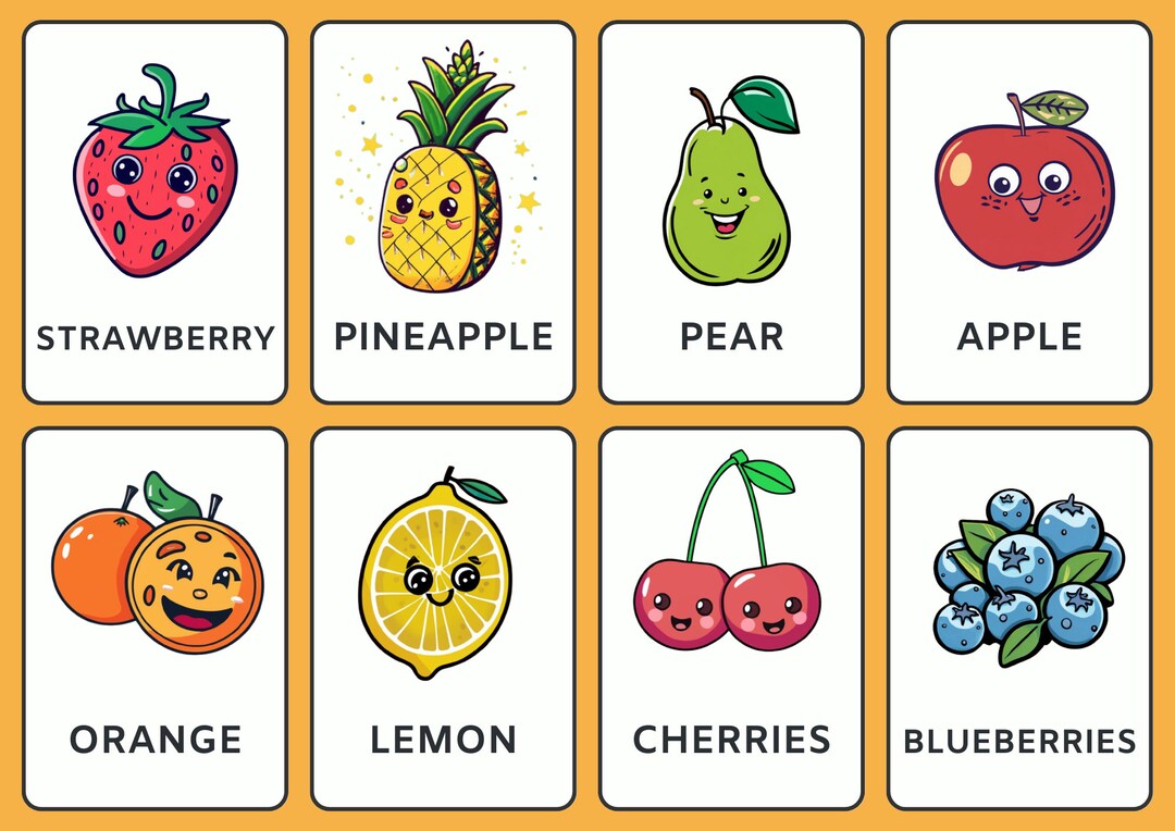 Discover the Joy of Learning With Our Fruit and Vegetable Flashcards ...