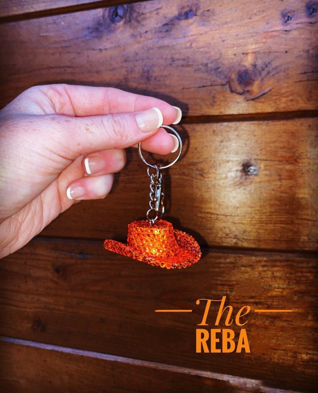 The “REBA” Rhinestone Cowboy Hat Keychain - Etsy