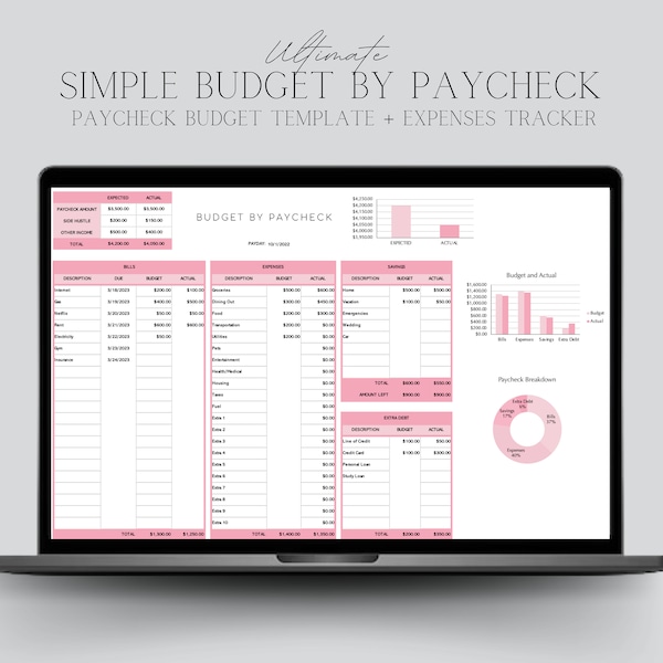 Aesthetic Excel Spreadsheet - Etsy