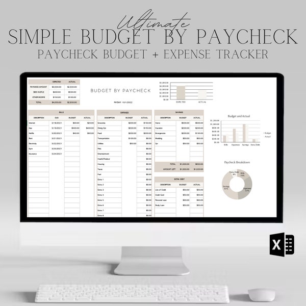 Aesthetic Excel Spreadsheet - Etsy