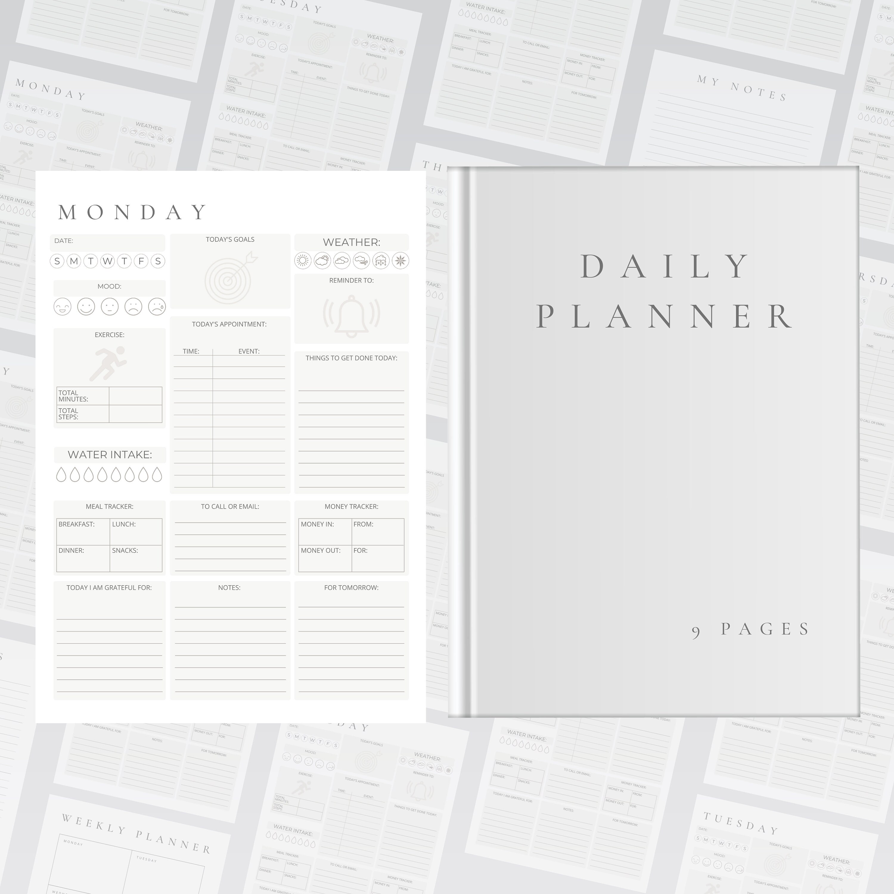 Printable Daily Planner Personal Daily Schedule Minimalist Productivity ...