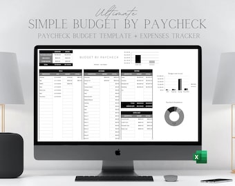 Simple Budget by Paycheck Spreadsheet | Finance Planner | Excel Budget Template | Budget Planner ...