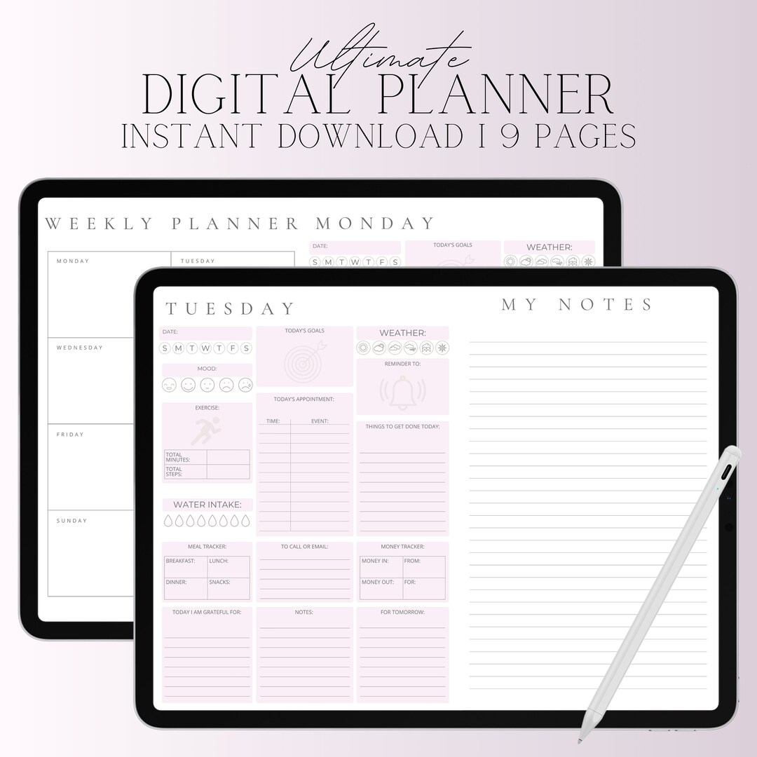 Digital Daily Planner | Personal Daily Schedule | Minimalist ...
