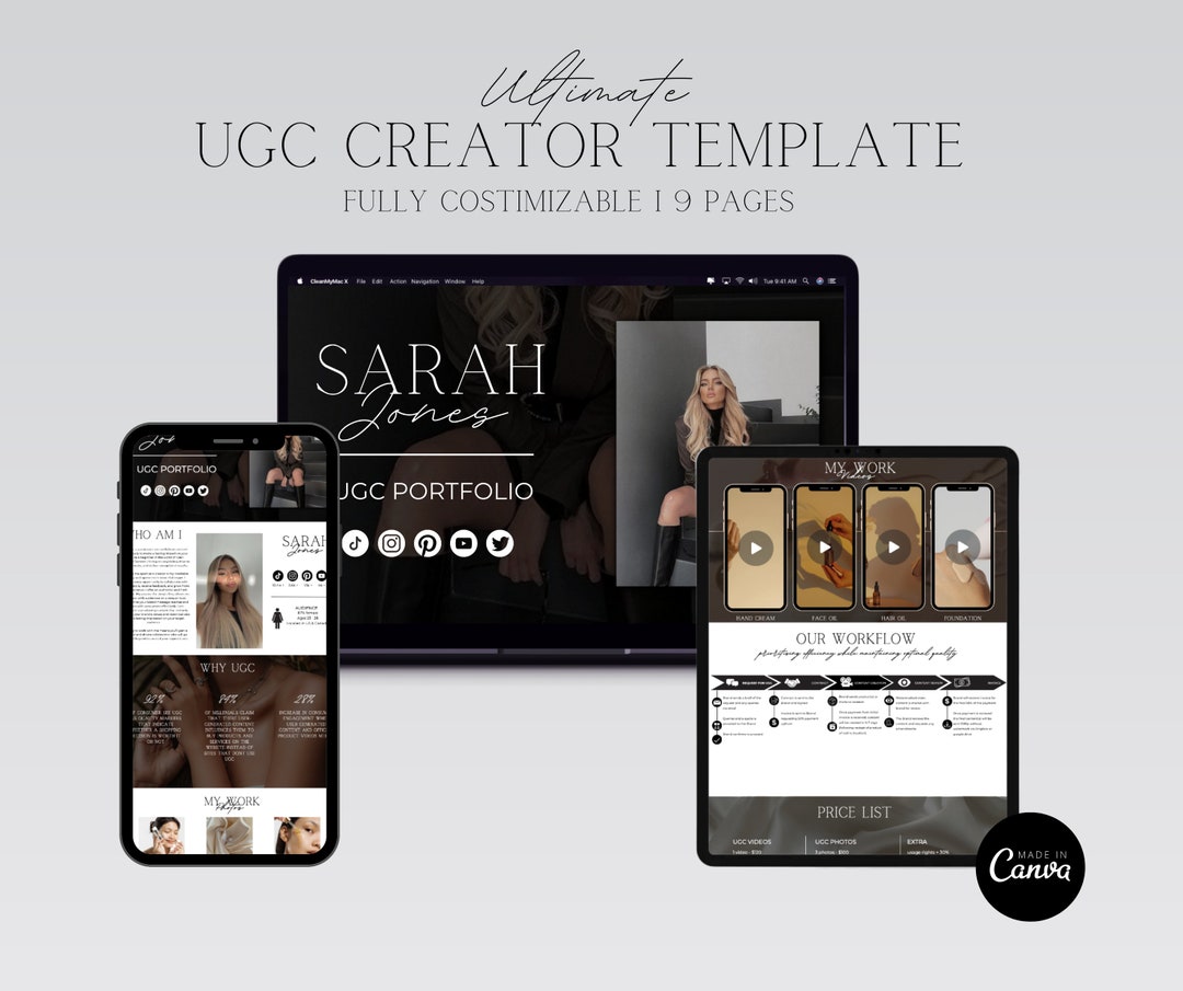 UGC Portfolio Template, UGC Creator Portfolio Template, UGC Portfolio ...