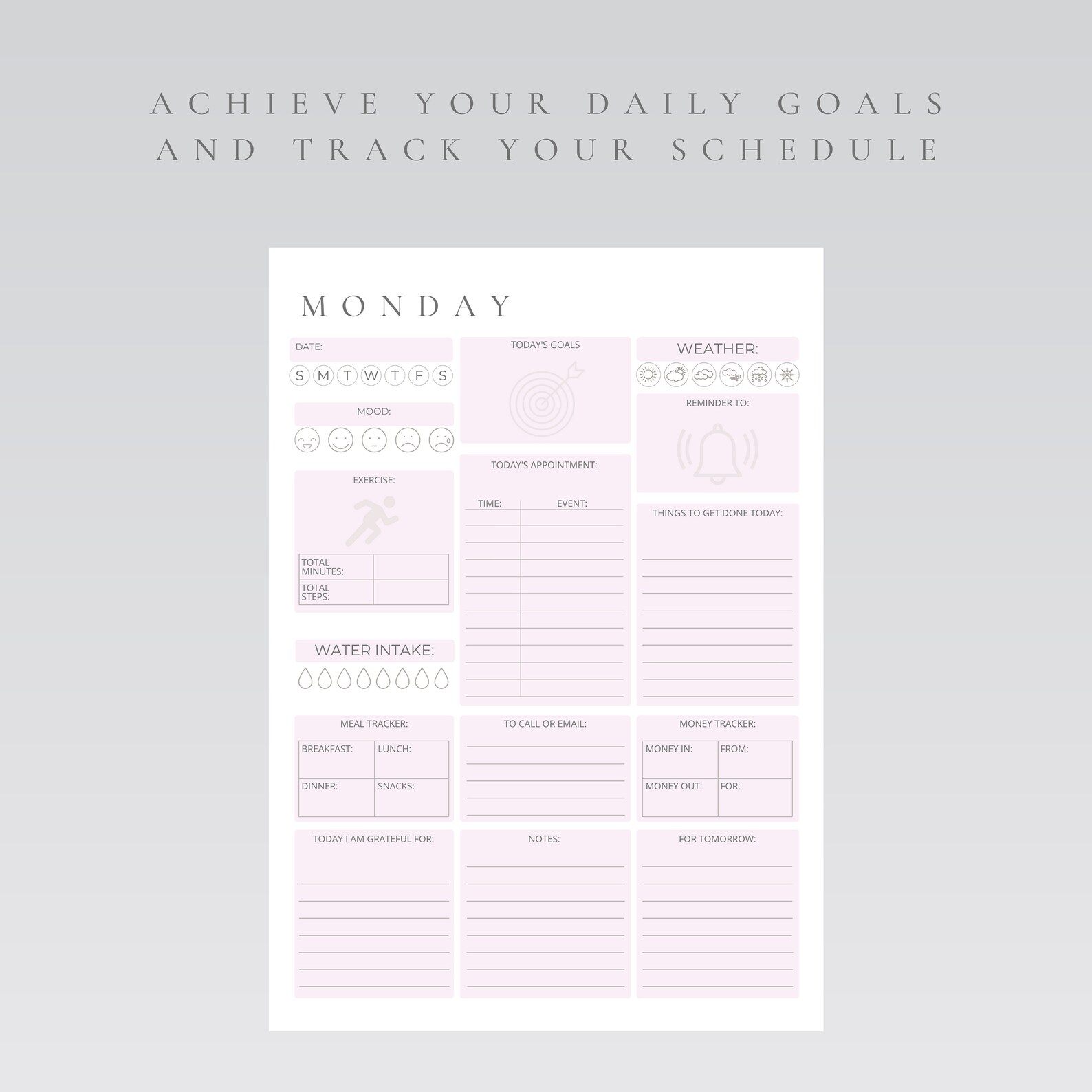 Printable Daily Planner | Personal Daily Schedule | Minimalist ...