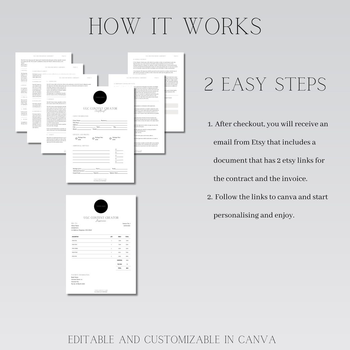 Professional UGC Creator Contract Template, UGC Template, UGC Contract ...
