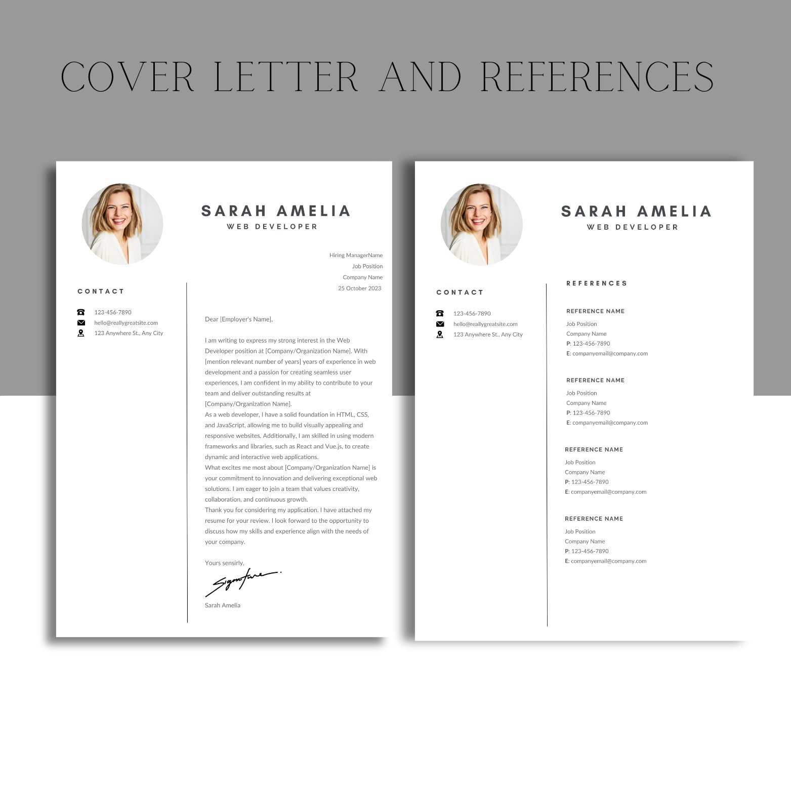 Resume Template With Photo, Professional Resume Template for Word ...