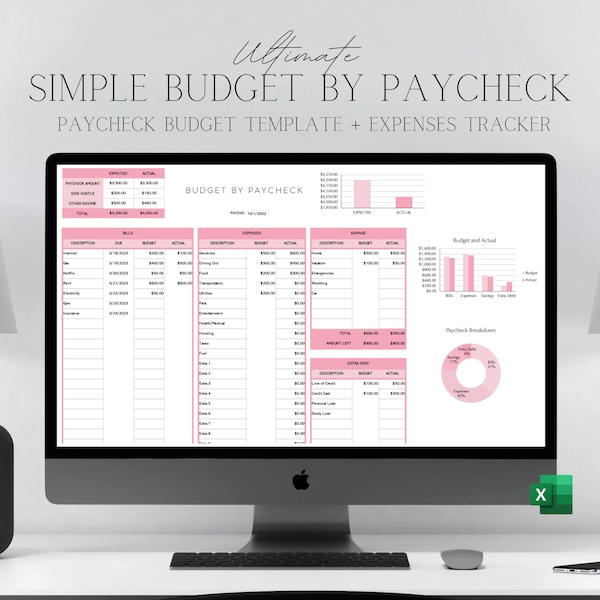 Aesthetic Excel Spreadsheet - Etsy