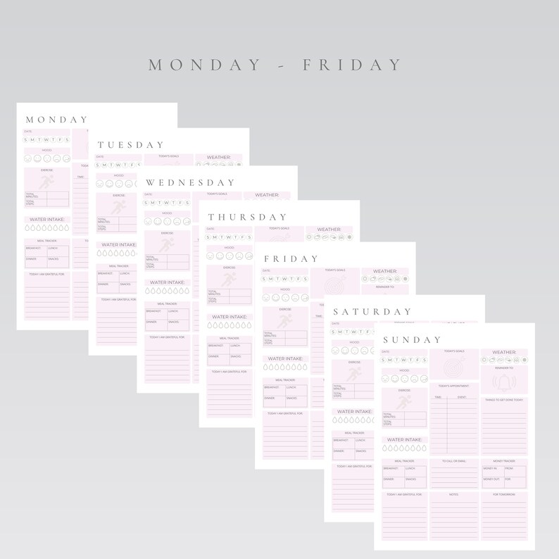Printable Daily Planner | Personal Daily Schedule | Minimalist ...