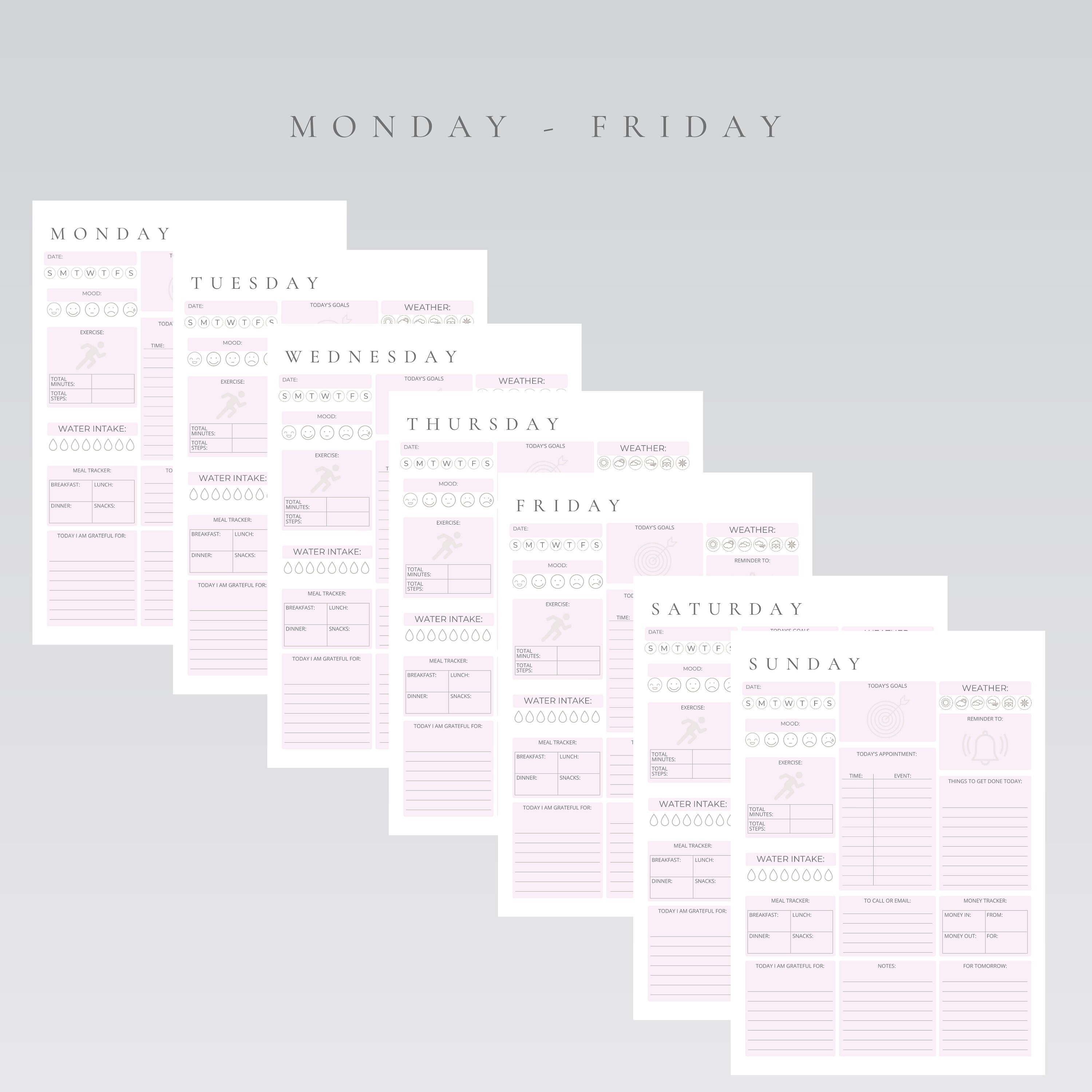 Printable Daily Planner | Personal Daily Schedule | Minimalist ...
