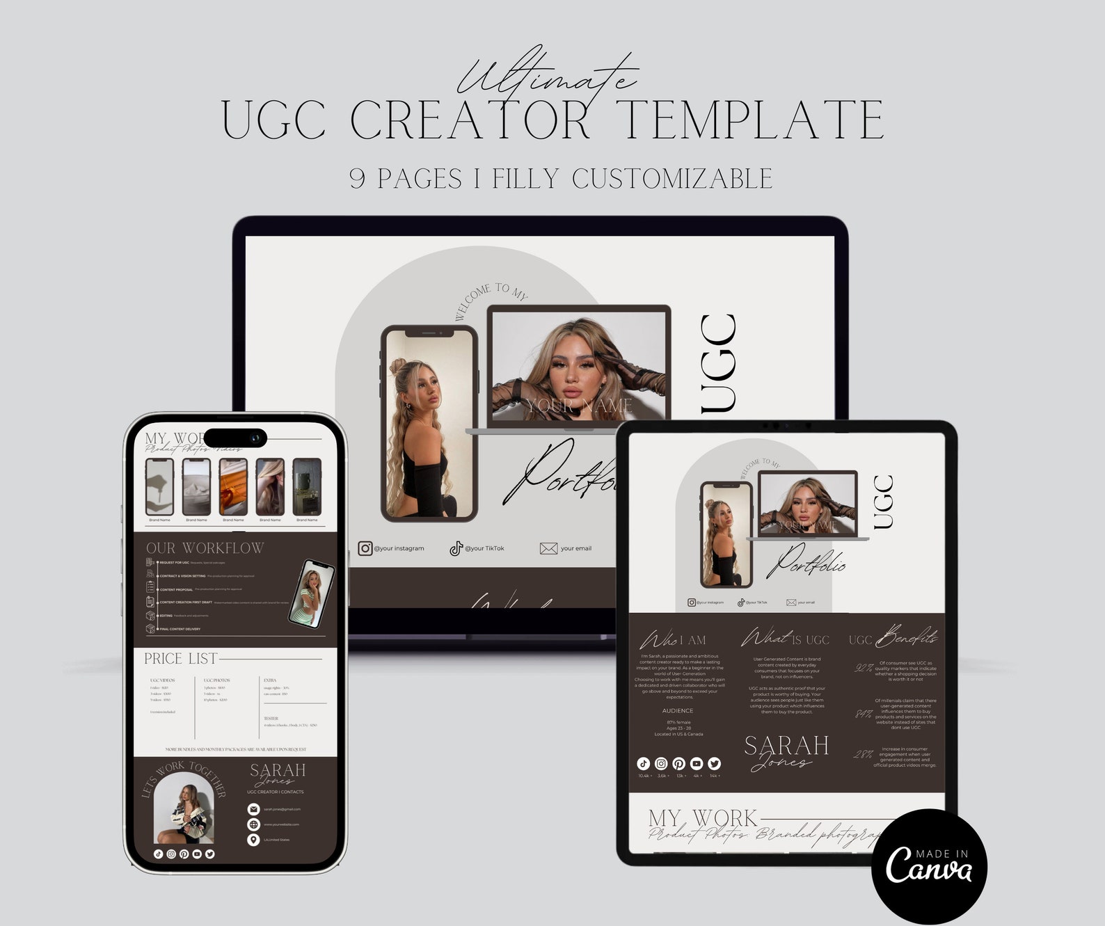 UGC Portfolio Template, UGC Creator Portfolio Template, UGC Portfolio ...