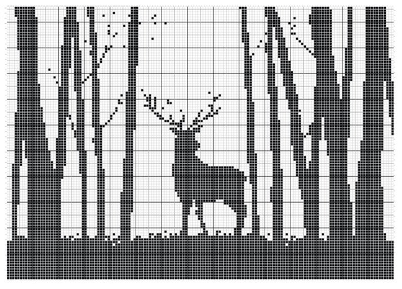 Crochet Graph Deer in the Woods 150x106 - Etsy
