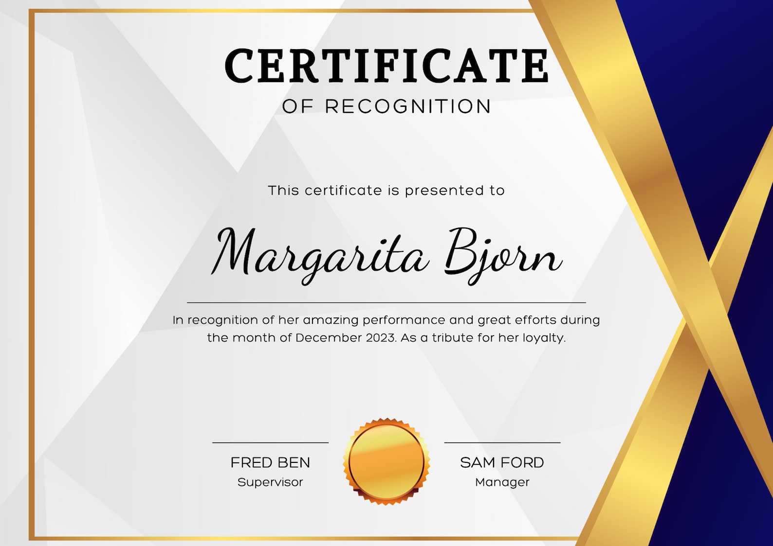 Printable Recognition Gift Certificate Canva Template, Customized ...