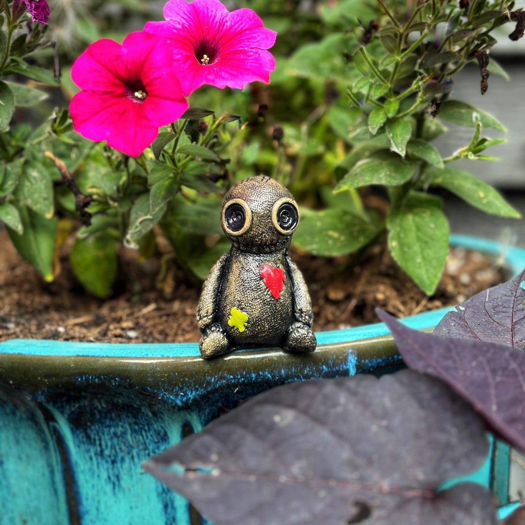 Voodoo Doll Planter Pot Pals Halloween Garden Decor, Indoor or Outdoor ...