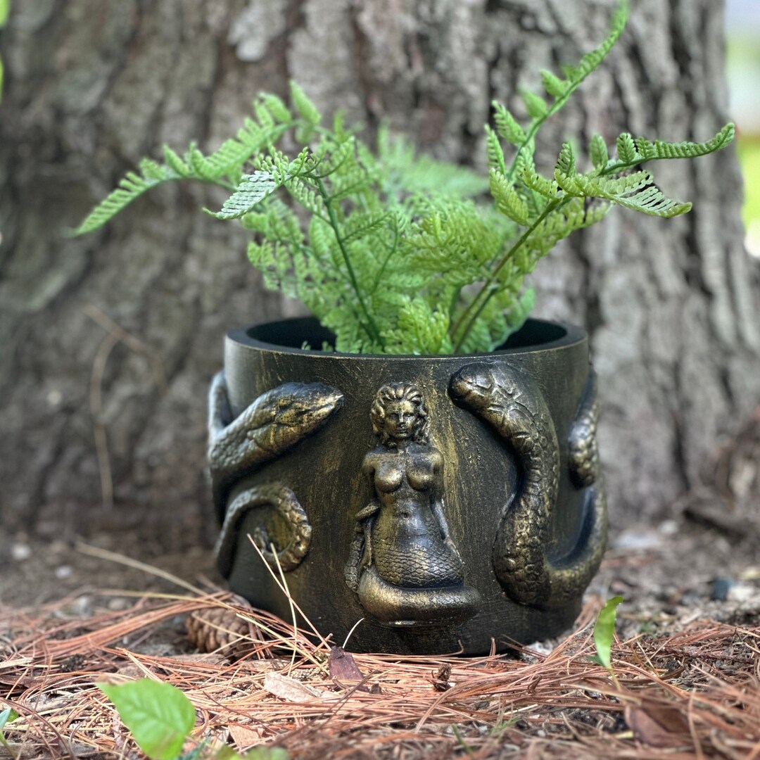 Medusa Snake Goddess Planter Pot, Indoor/outdoor - Etsy