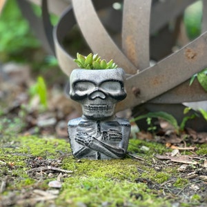 Skeleton Planter Pot Goth Garden Decor, Indoor/outdoor - Etsy