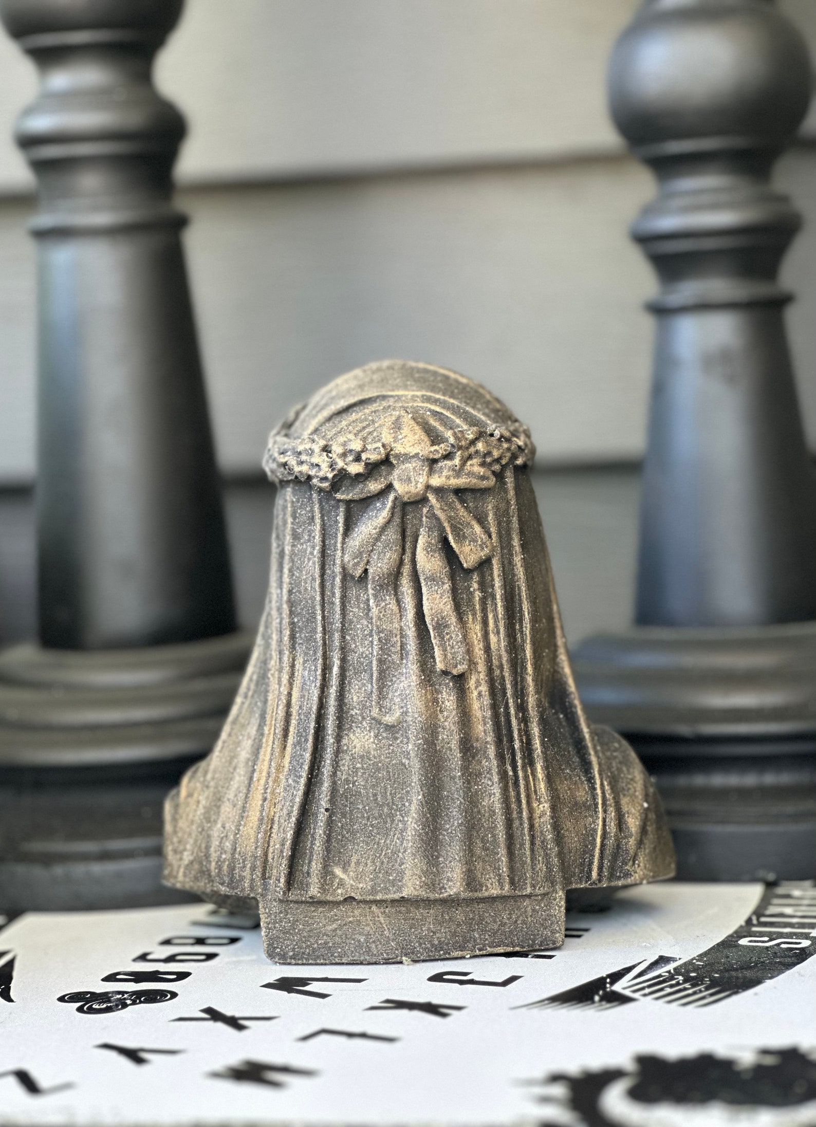 Cement Veiled Lady Bust Garden Statue Indoor Outdoor - Etsy