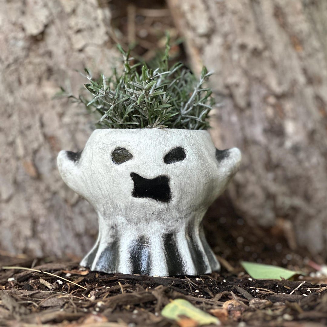 Ghost Planter Goth Garden Pots Halloween Decor - Etsy