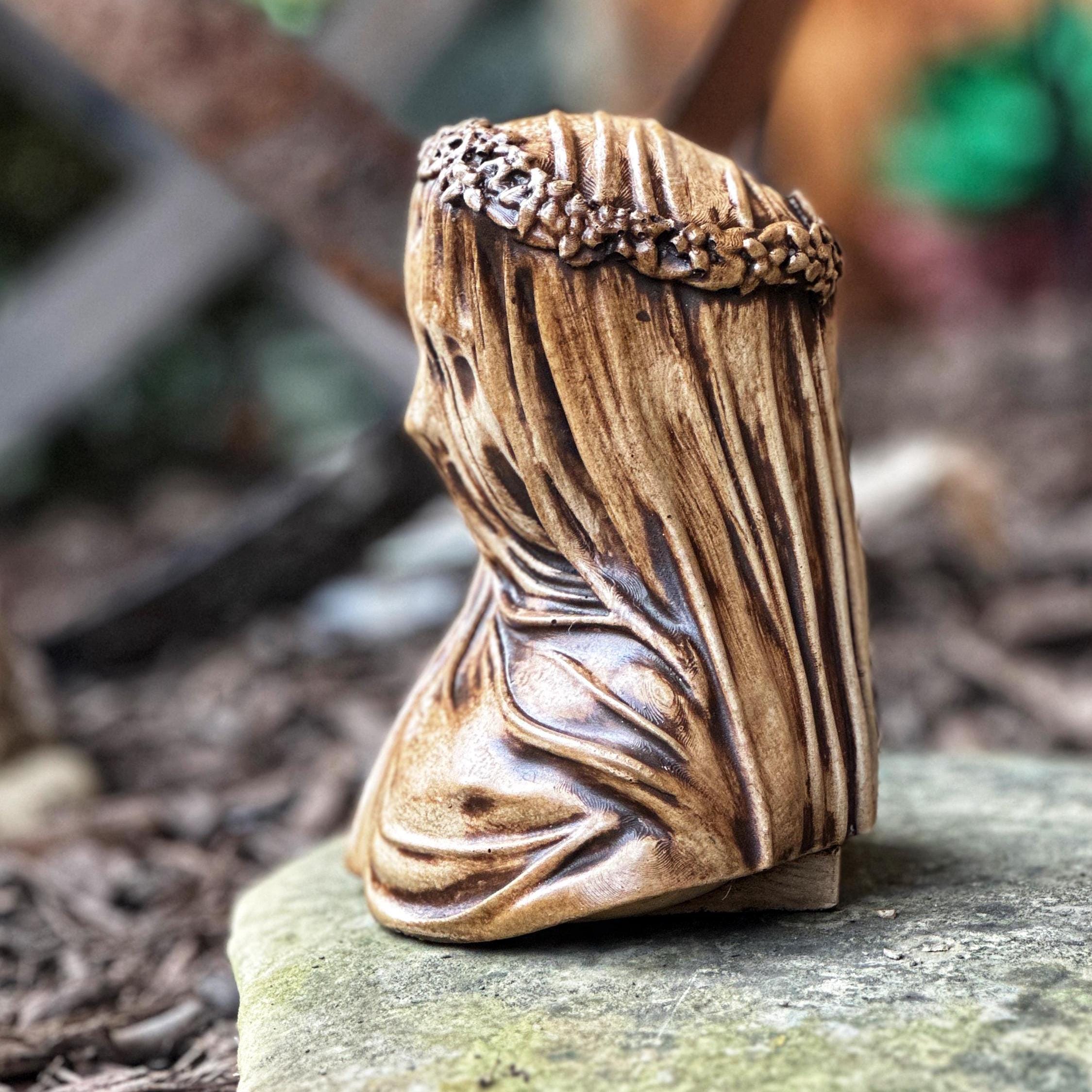 Cement Veiled Lady Bust Garden Statue Indoor Outdoor - Etsy