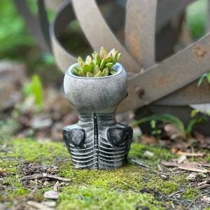 Skeleton Planter Pot Goth Garden Decor, Indoor/outdoor - Etsy