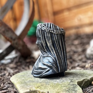 Cement Veiled Lady Bust Garden Statue Indoor Outdoor - Etsy