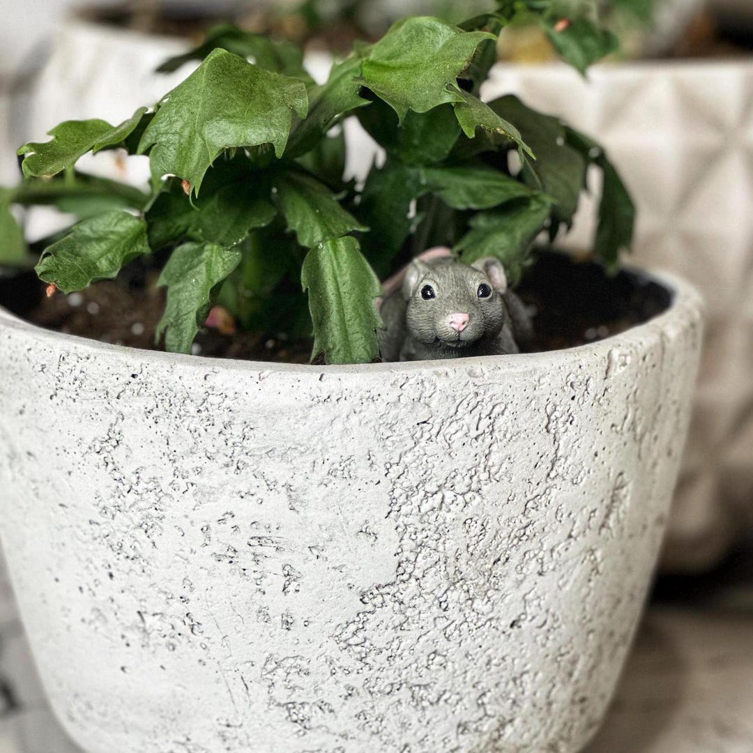 Mouse Garden Plant Statue Decoration - Etsy