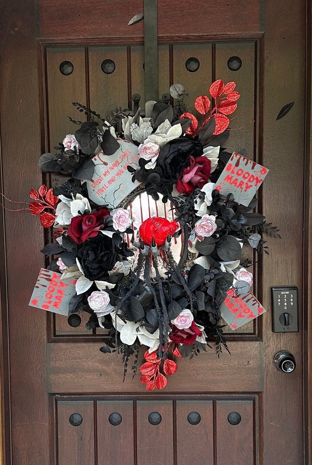 Scary Halloween Horror Bloody Mary Wreath, Light up Spooky Decor - Etsy