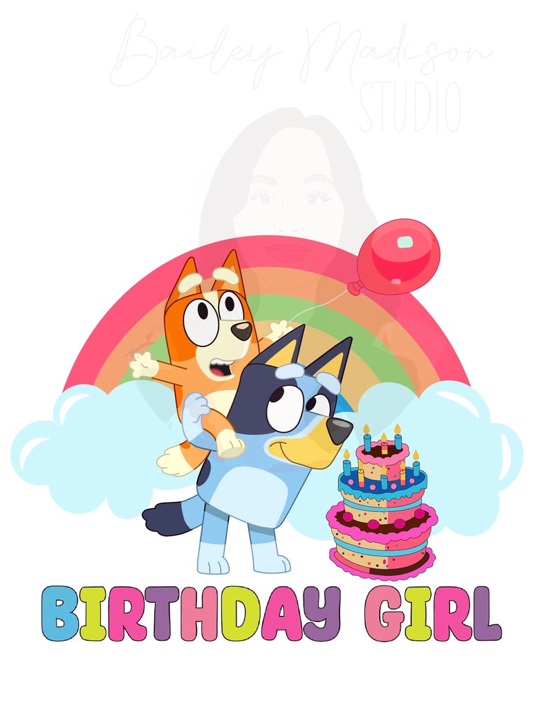 Bluey Birthday Girl PNG - Etsy
