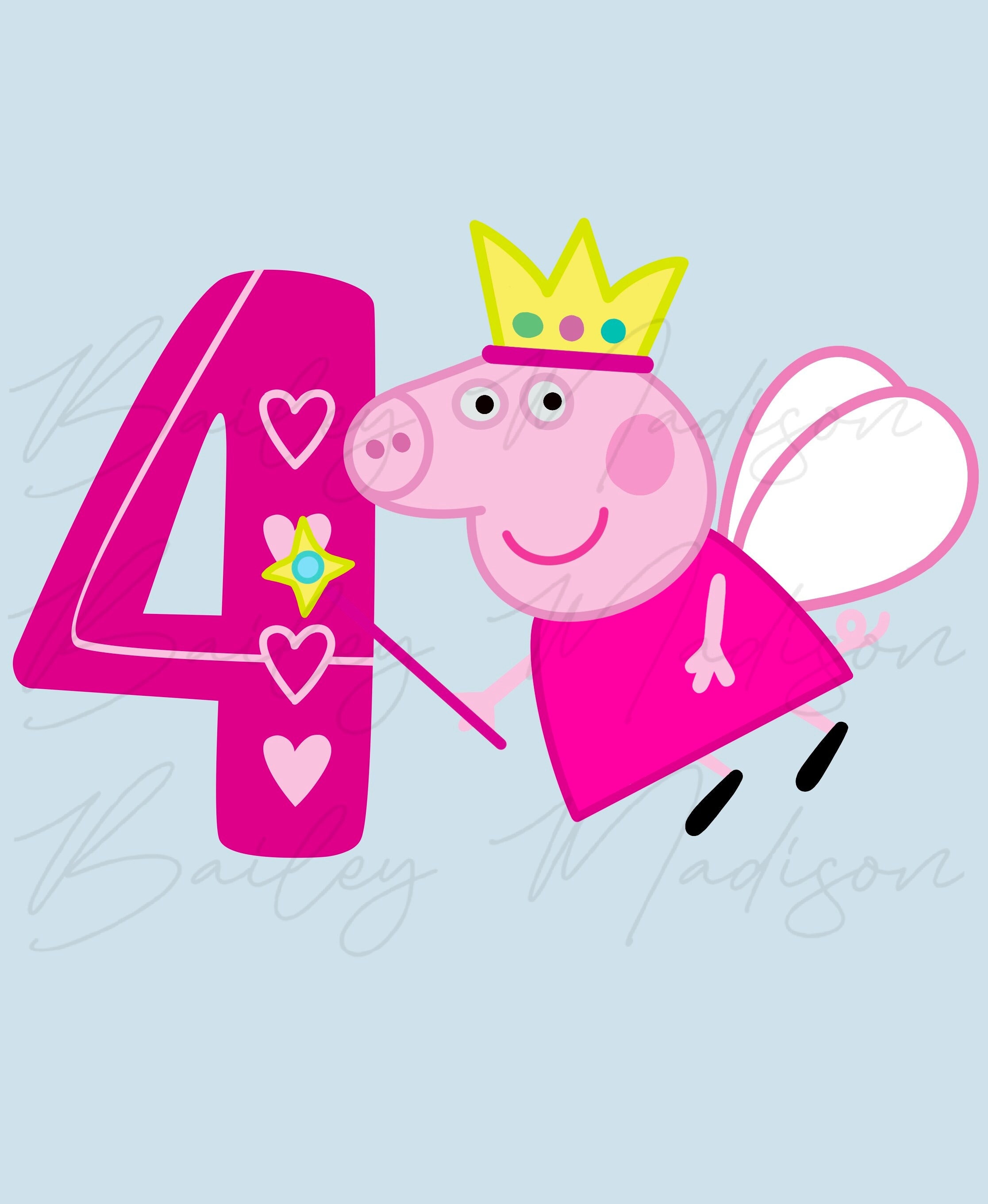 Peppa Fourth Birthday PNG - Etsy