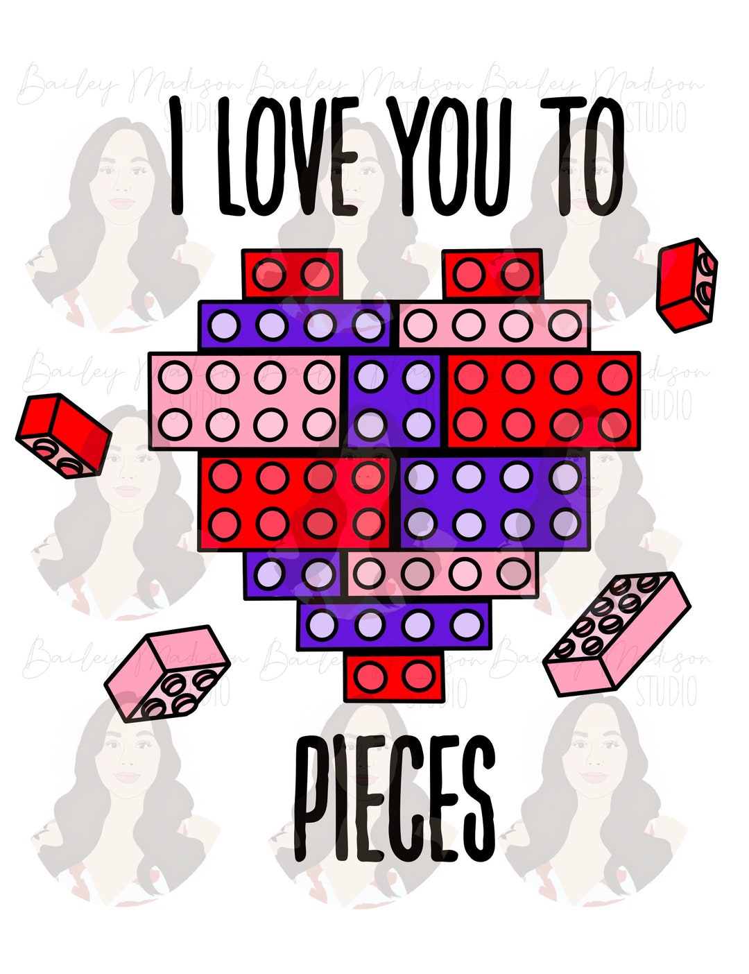 Blocks Valentine PNG - Etsy
