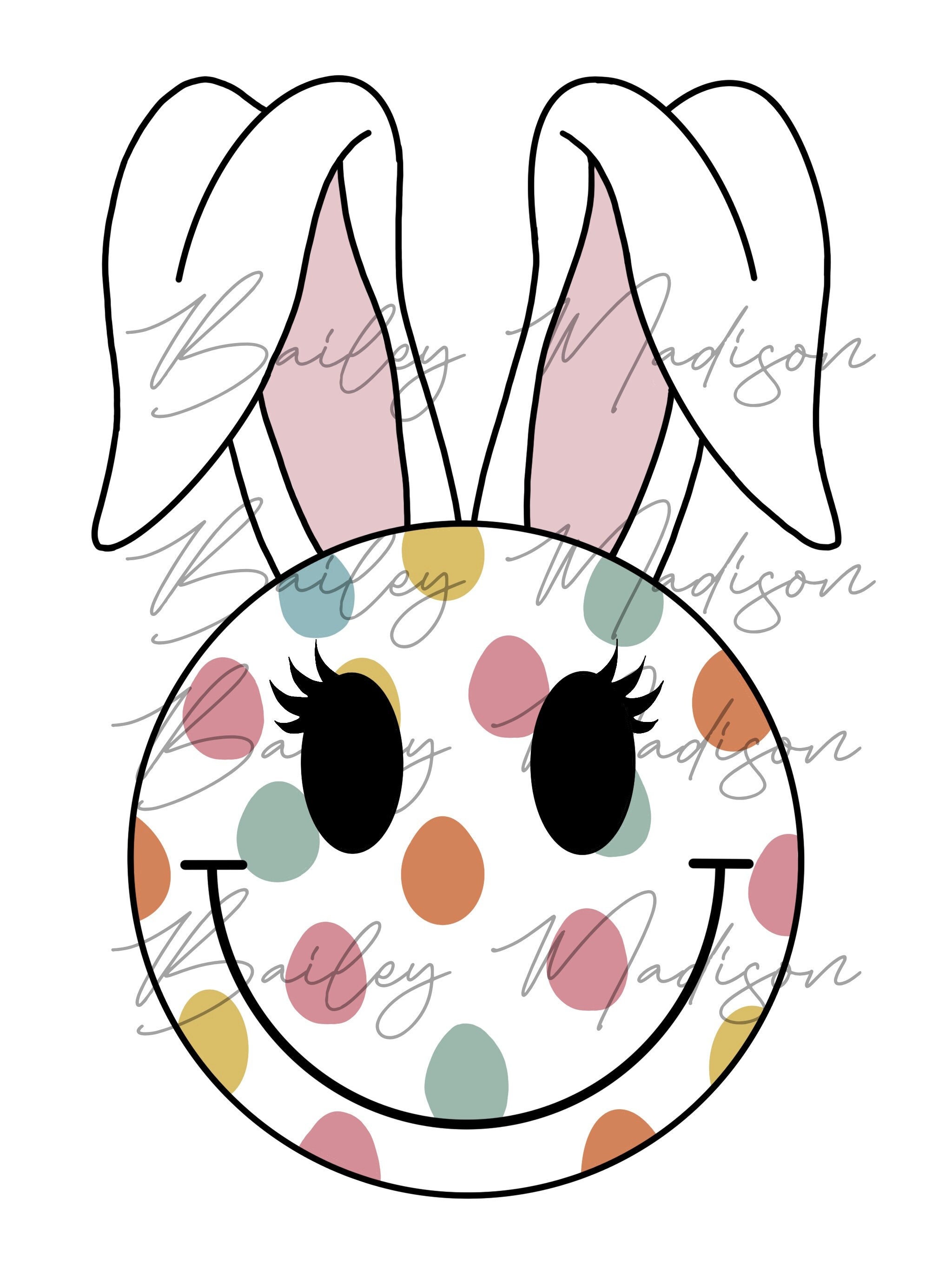 Easter Smiley Face PNG - Etsy